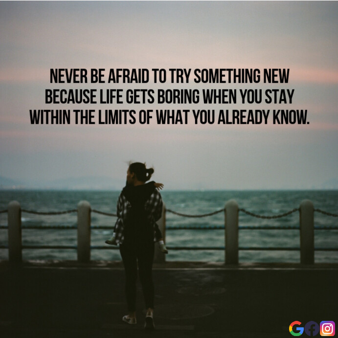 AFRAID AND BORING QUOTE TEMPLATE | PosterMyWall