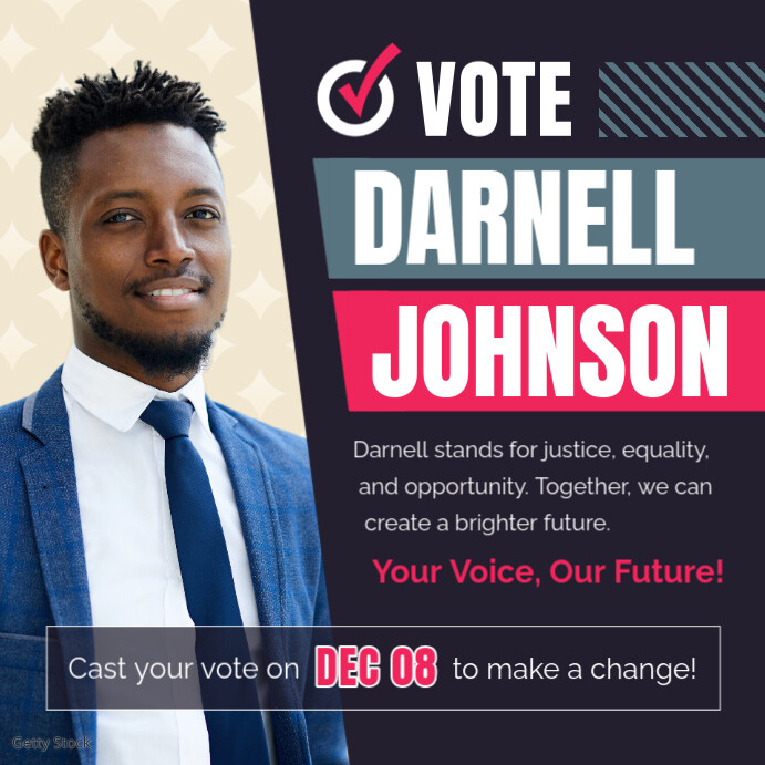 Copy of African American Man Campaign Vote Post | PosterMyWall