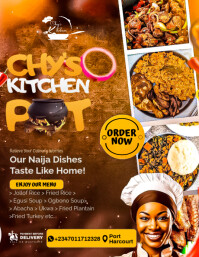 African Fast Food Restaurants Business Ad Flyer Template | PosterMyWall