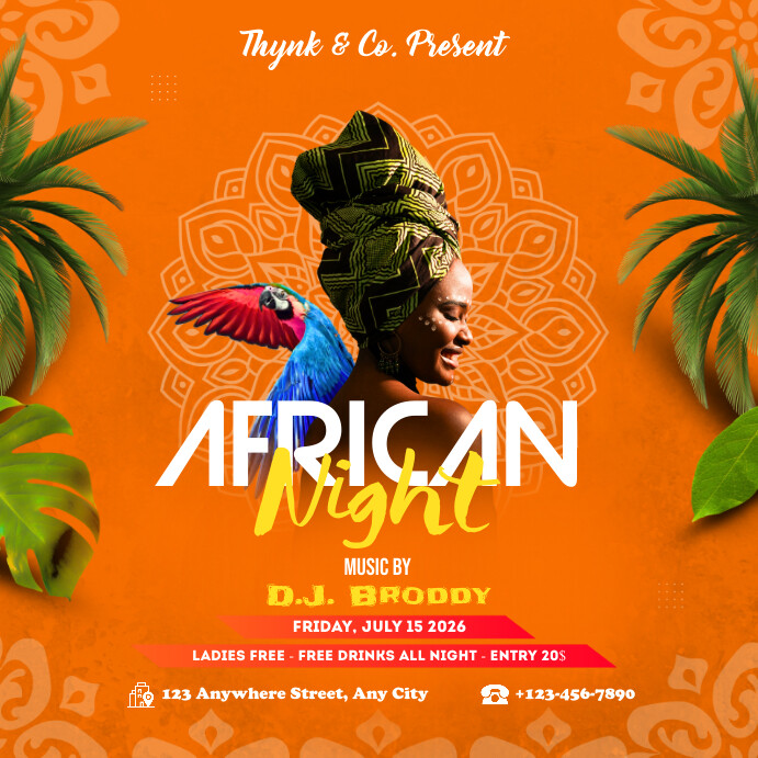 African Night Flyer Template | PosterMyWall
