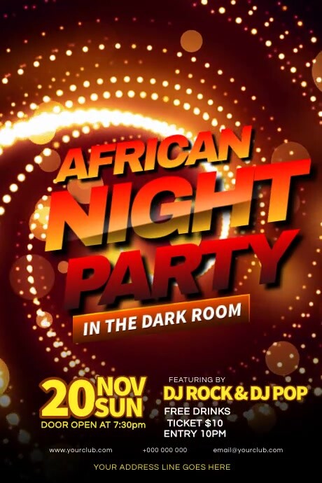 Copy of African Night Party Video | PosterMyWall