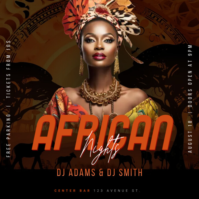 African Nights Party Promo template | PosterMyWall