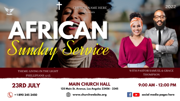 Copy of African Sunday service poster | PosterMyWall