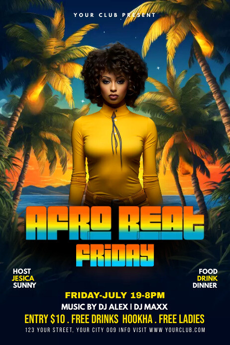 afro beat friday flyer template | PosterMyWall