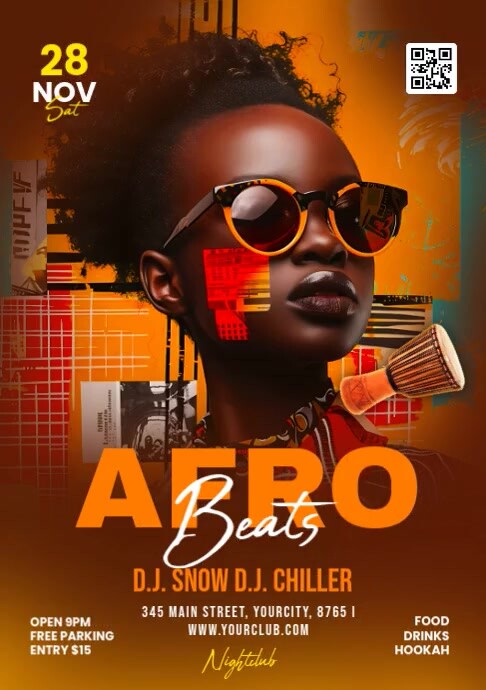 Afro Beat Party Template | PosterMyWall