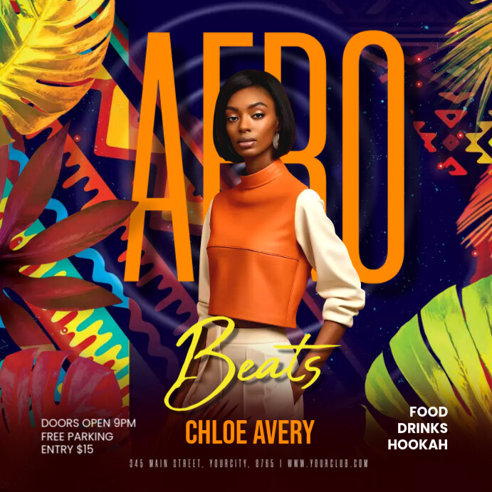 Afro Beat Party Template | PosterMyWall