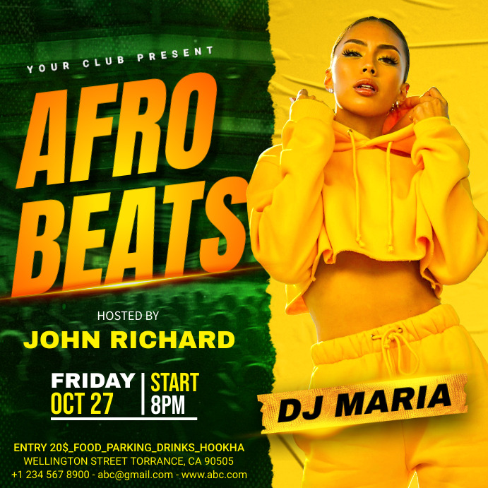 afro beat party flyer Template | PosterMyWall