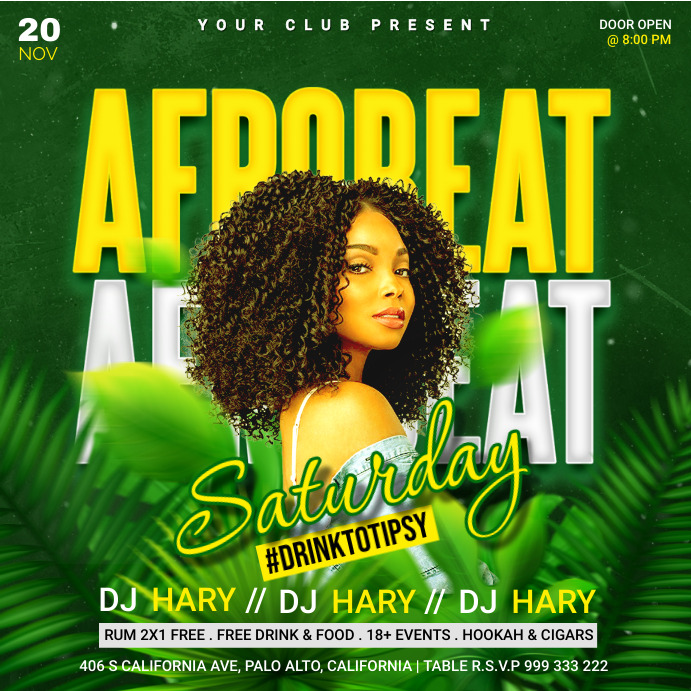 afro beat party flyer Template | PosterMyWall