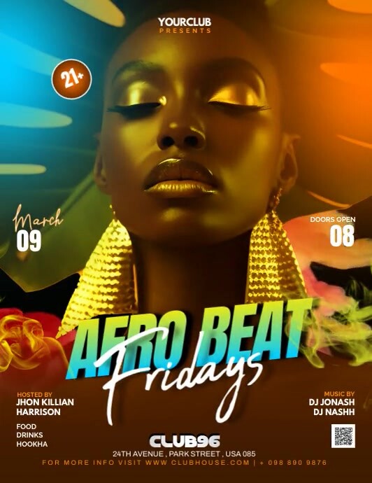 afro beat party flyer Template | PosterMyWall