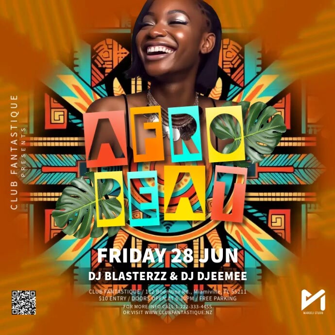 Copia de Afro Beat Party Social Media Template | PosterMyWall