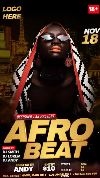 Afro Beat Party Video Ads Template | PosterMyWall
