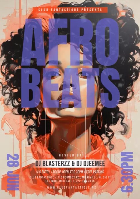 Plantilla de Afro Beat Video Flyer | PosterMyWall