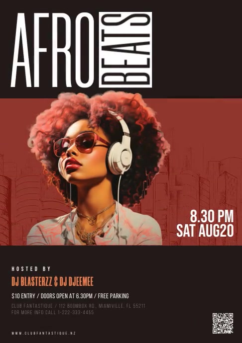 Afro Beat Video Flyer Poster Template | PosterMyWall