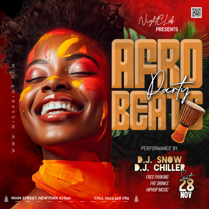 Afro Beats Templat | PosterMyWall