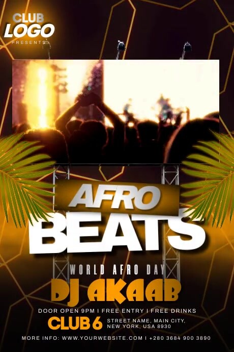 Afro Beats Dj Fest Template | PosterMyWall