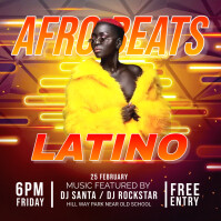 Afro Beats Latin Party flyer Template | PosterMyWall