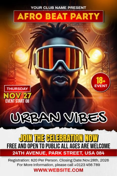 Plantilla de Afro Beats Party | PosterMyWall