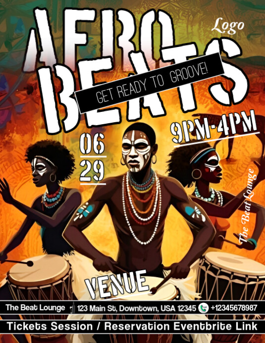 Afro beats party Template | PosterMyWall