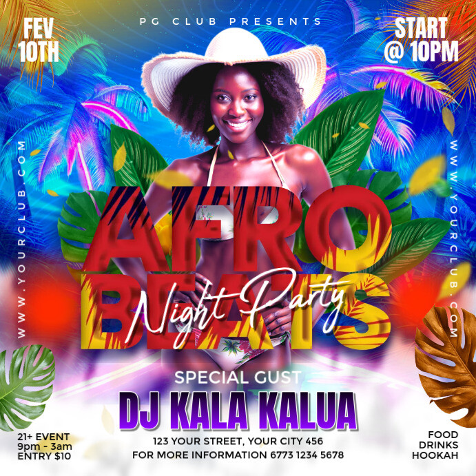 afro beats party flyer Template | PosterMyWall