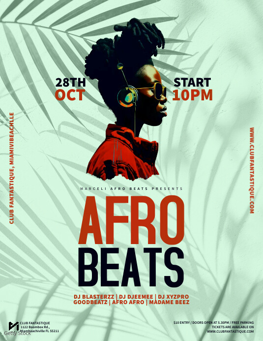 Afro Beats Party Flyer Template | PosterMyWall
