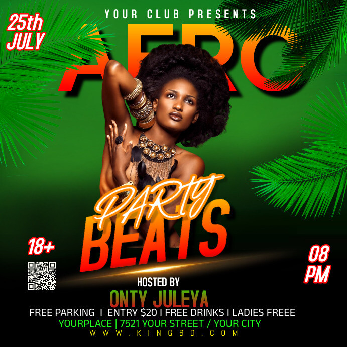 Plantilla de Afro Beats party flyers | PosterMyWall