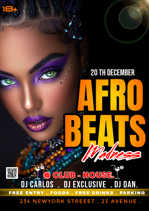 Afro beats party posters Template | PosterMyWall