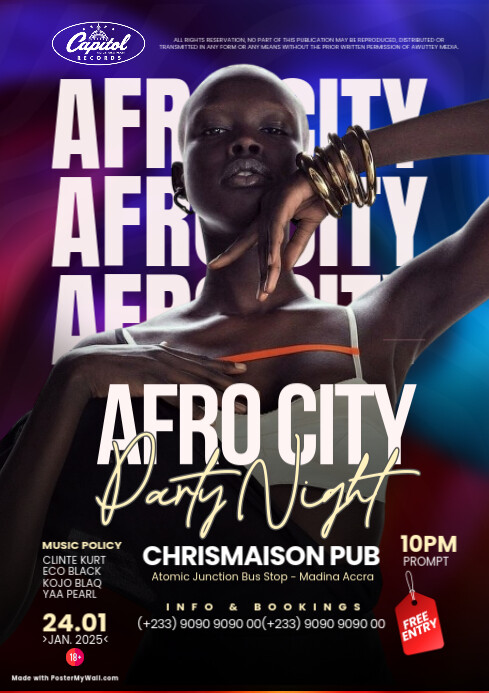 Afro City Party Night Template Design | PosterMyWall
