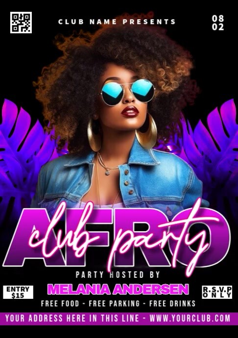 Afro Club Party Template | PosterMyWall