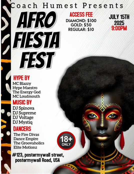 Afro Fest Design Template | PosterMyWall