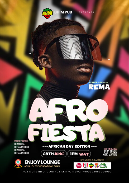Afro Fiesta Party Poster Template | PosterMyWall