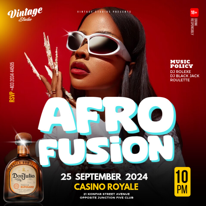 Afro Fusion Night Out Party Flyer for Social Media Template | PosterMyWall