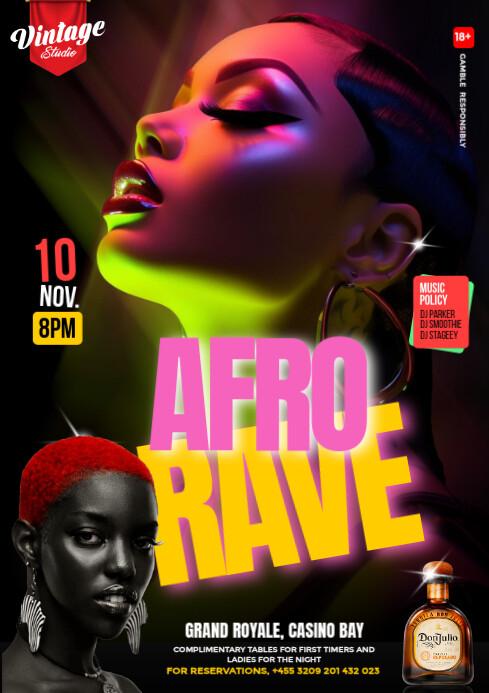 Afro Fusion Party Night Event Party Flyer A4 Template | PosterMyWall