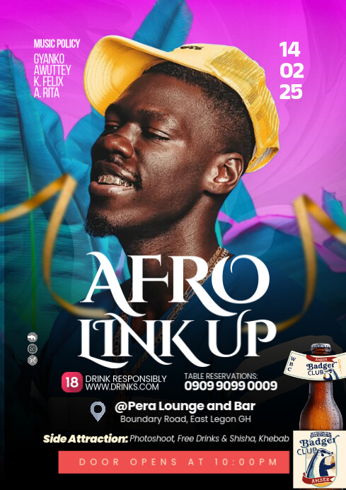 Afro Link Up Party Design Template | PosterMyWall