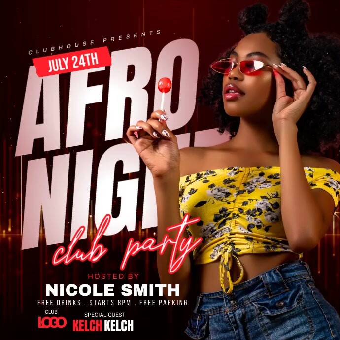 Afro Night Club Party Template | PosterMyWall