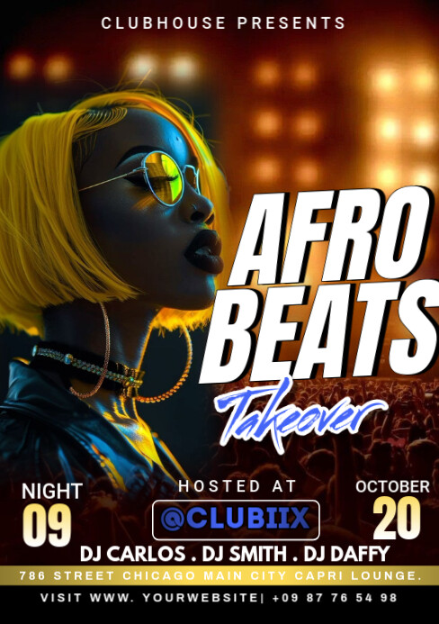 afro night flyers , party posters Template | PosterMyWall