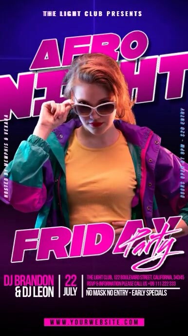Plantilla de Afro Night Friday Video | PosterMyWall