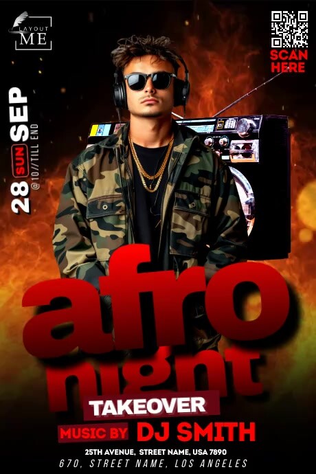 Afro Night Party Template | PosterMyWall