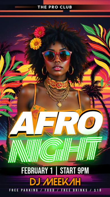 Afro Night Party Template | PosterMyWall