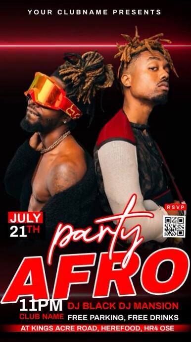 Copy of Afro Night Party Vedio | PosterMyWall