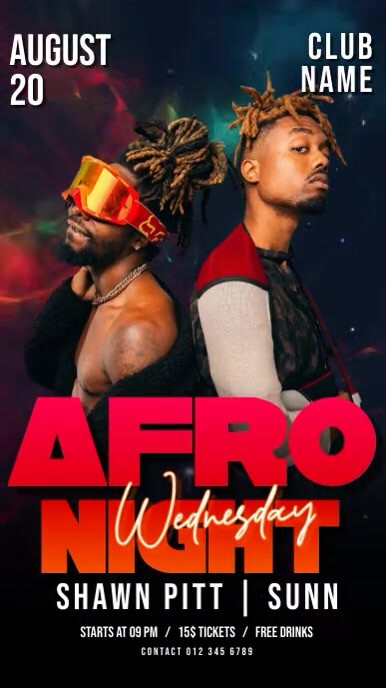 Afro Night Party Video Template | PosterMyWall