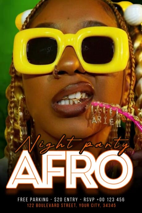 Afro Night Party Video Template | PosterMyWall
