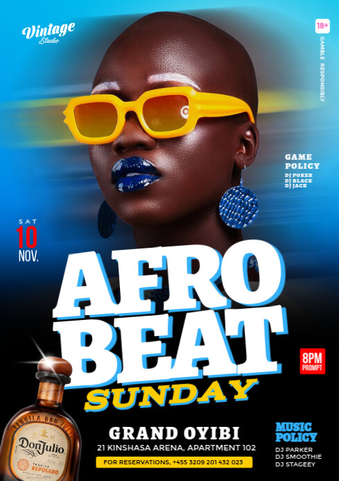 Afro Party Night Event Party Flyer A4 Template | PosterMyWall