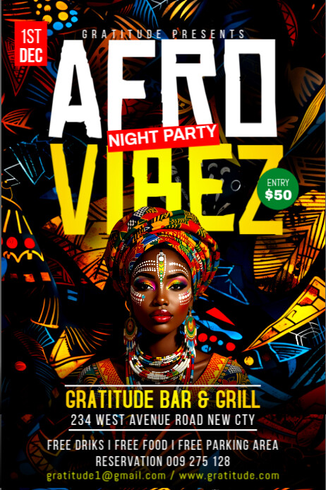 Copy of Afro vibez afrobeat night party music concert dance festival ...