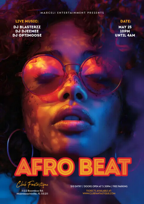 Afrobeats Party Flyer Template | PosterMyWall