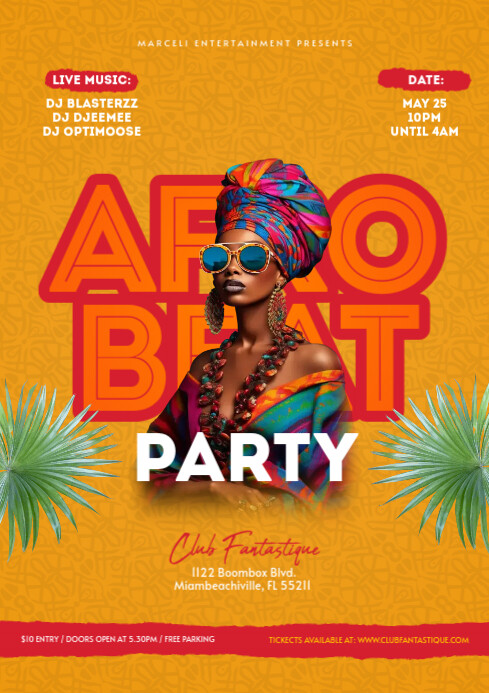 Afrobeat Afro Beats Party Flyer Ad Template | PosterMyWall