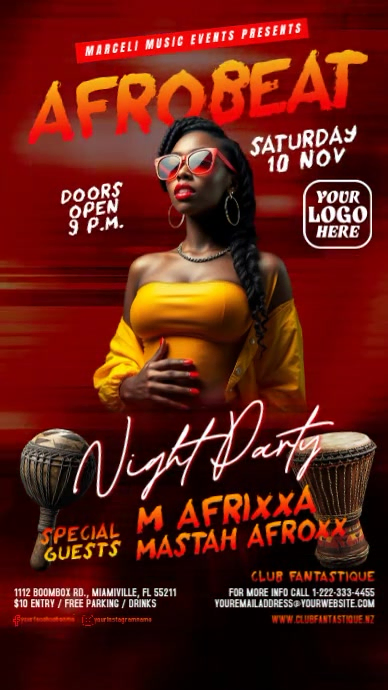 Afrobeat Digital Display (9:16) Template | PosterMyWall