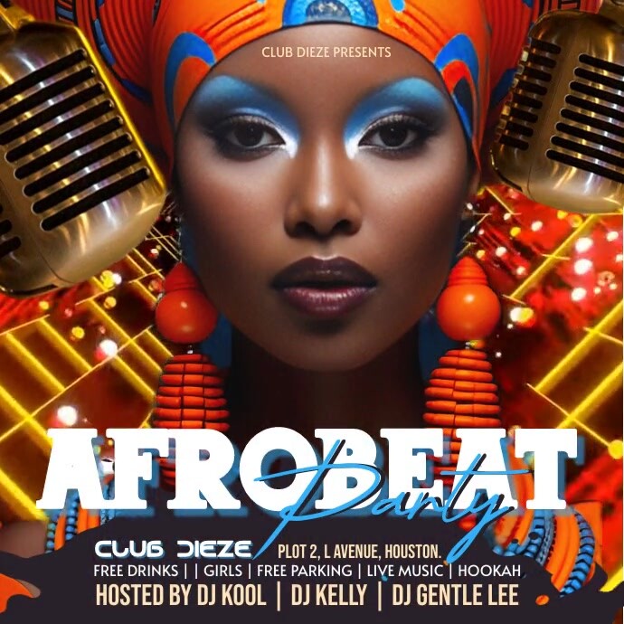 Afrobeat Night Brown Instagram Post Template | PosterMyWall