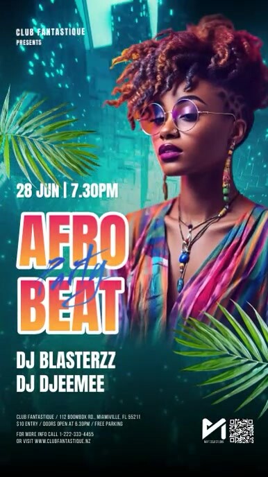 Afrobeat Afro Beats Party Flyer Ad Social Media Template | PosterMyWall