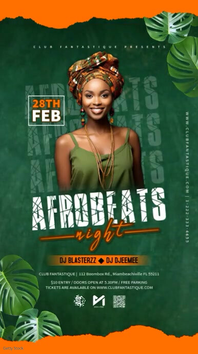 Afrobeat Party Flyer Ad Social Media Template | PosterMyWall
