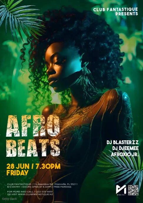 Afrobeat Party Motion Flyer Ad Template | PosterMyWall
